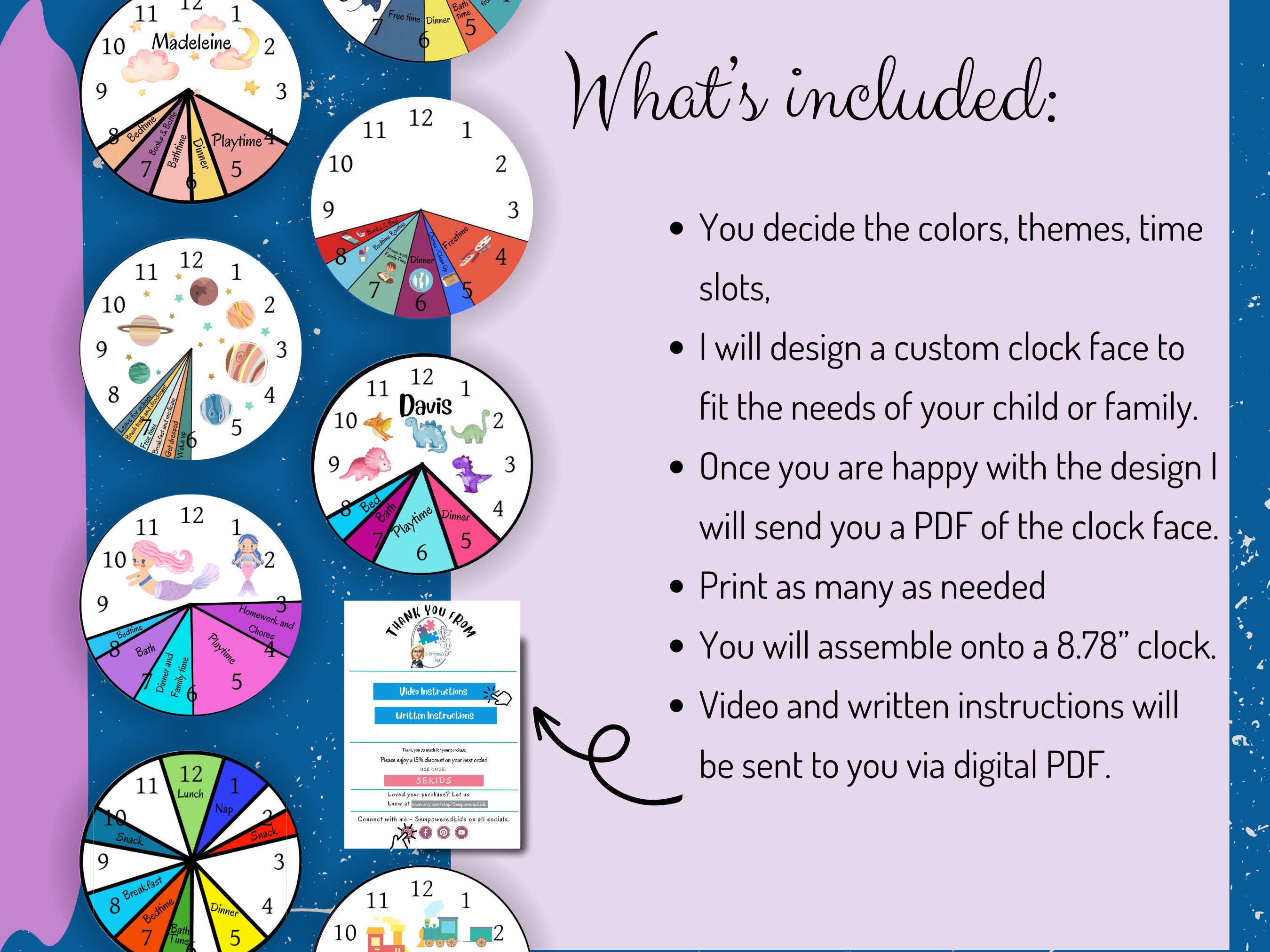 Toddler Routine Schedule Clock Kid’s Morning Routine Bedtime Routine ...