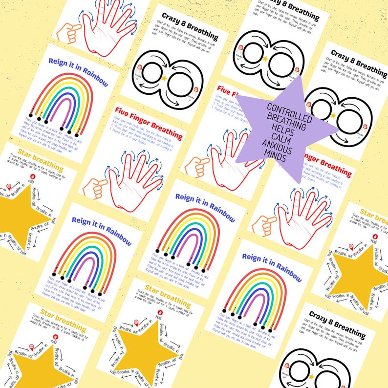 Calming Corner Breathing Exercise Posters: Anxiety Relief for Kids (PDF ...