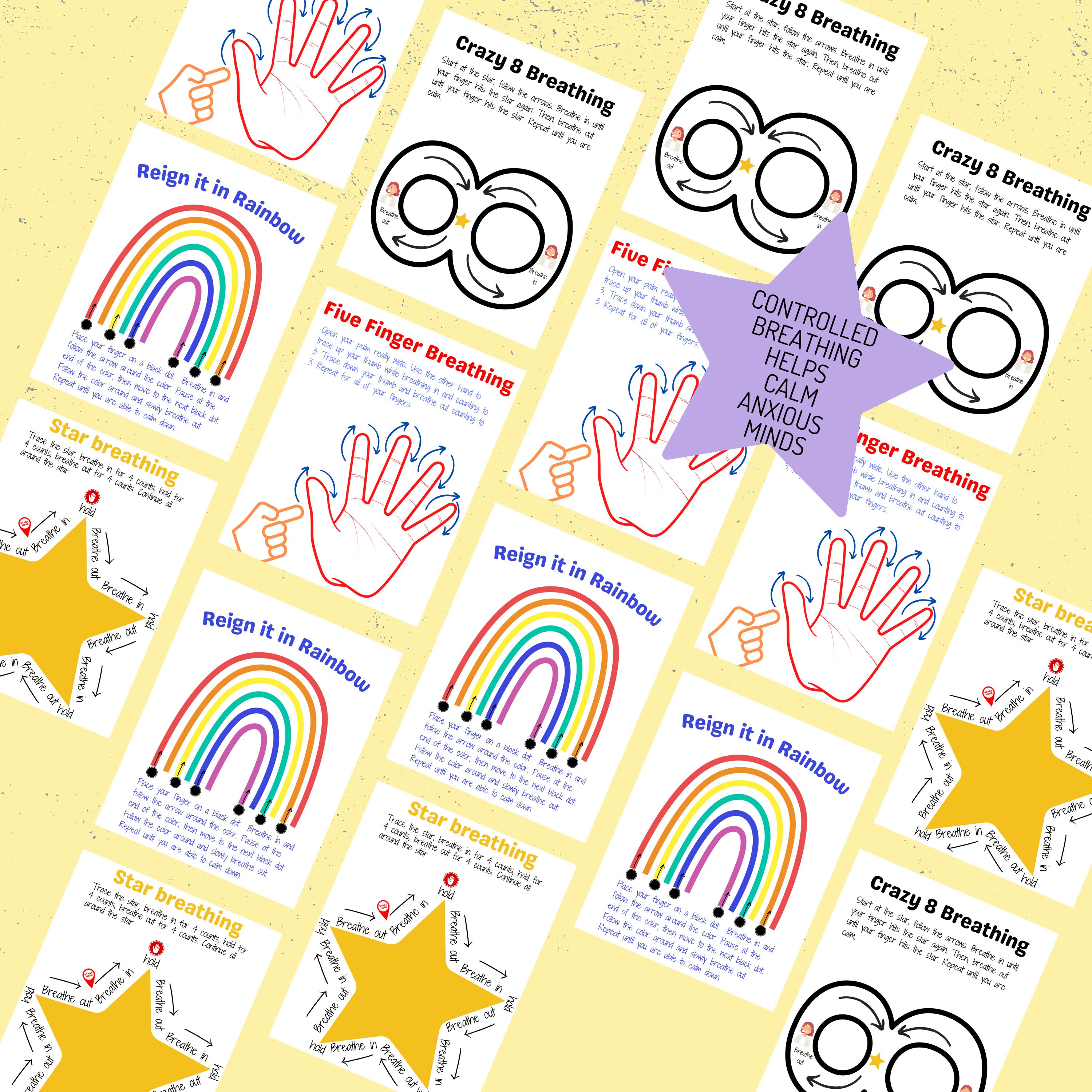 Calming Corner Breathing Exercise Posters: Anxiety Relief for Kids (PDF ...