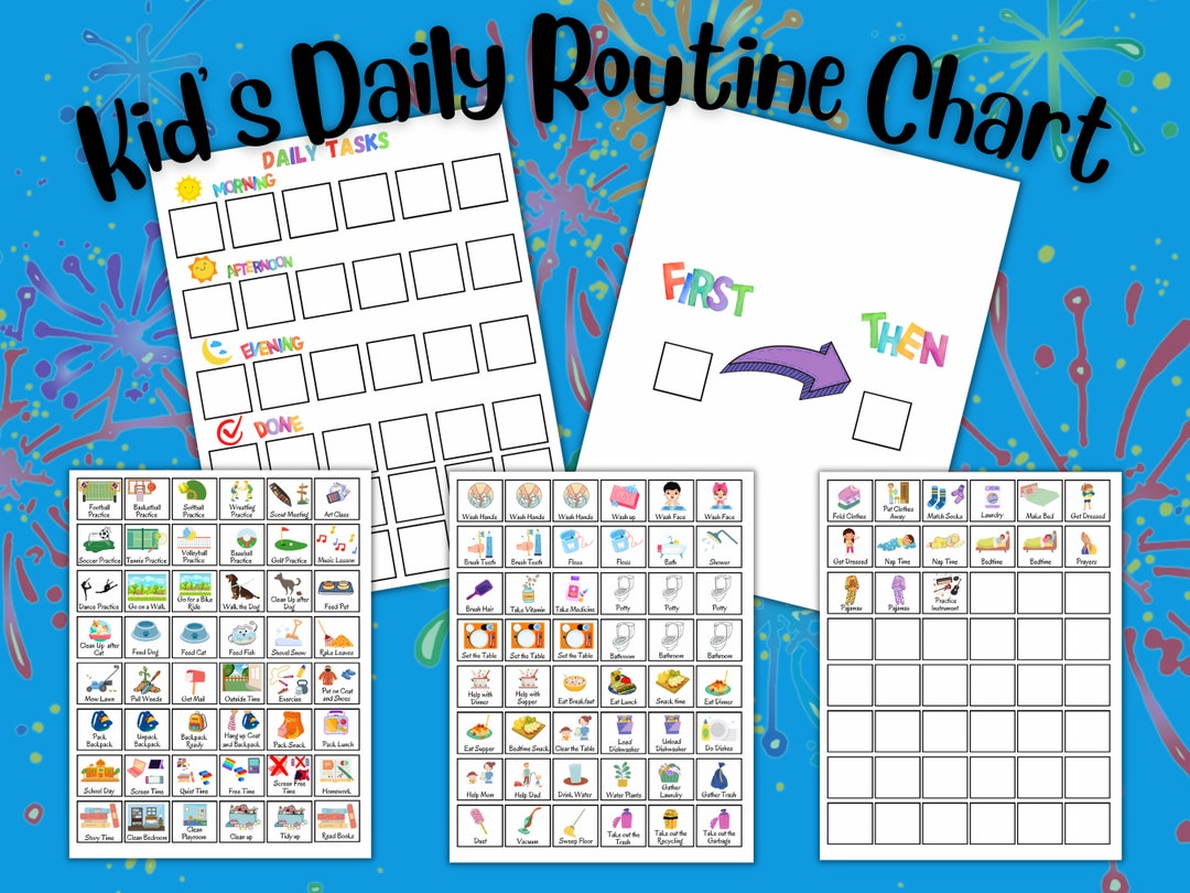 Kid’s Visual Schedule, Daily Routine, Daily Rhythm, Visual Checklist ...