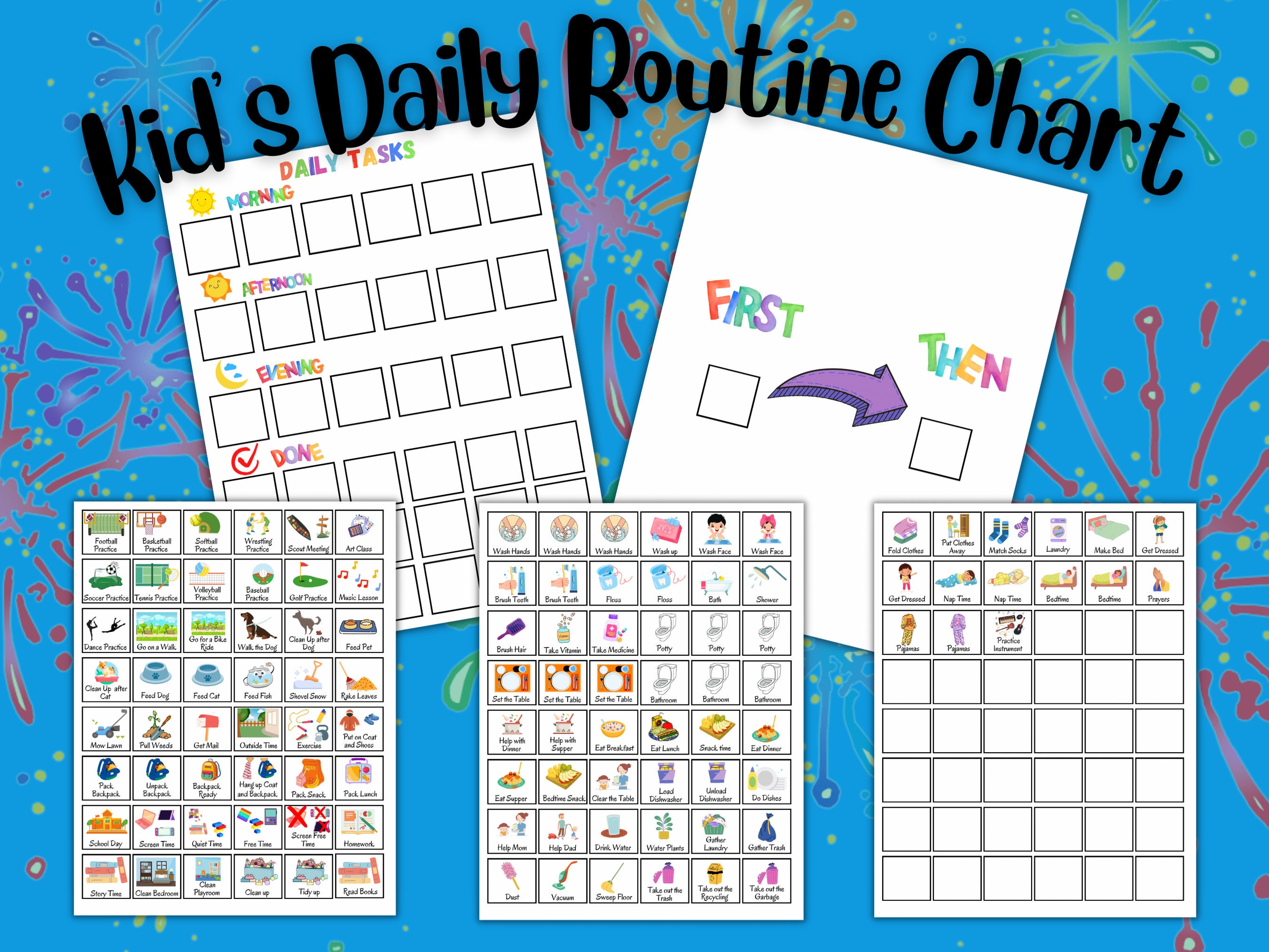Kids Visual Schedule, Daily Routine, Daily Rhythm, Visual Checklist ...