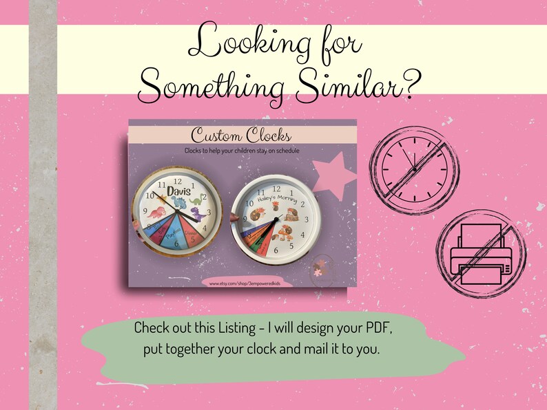 Customizable Kids Clock Face: Visual Schedule, Time Blocking (digital ...