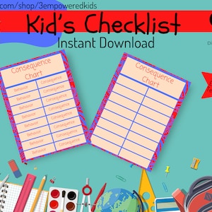 Editable Behavior/consequence T-chart, Anchor Responsibility Chart, Kid ...