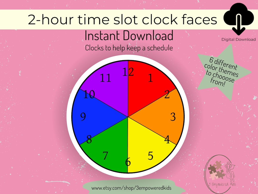 Customizable Kids Clock Face: Visual Schedule, Time Blocking (digital ...