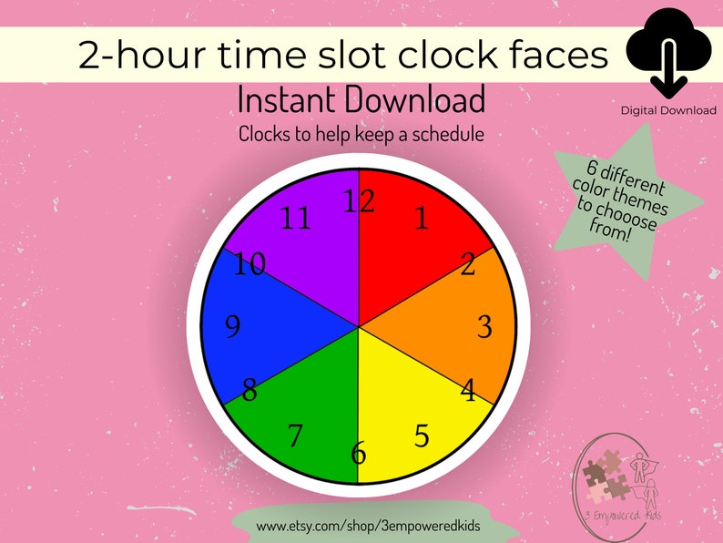 Customizable Kids Clock Face: Visual Schedule, Time Blocking (digital ...