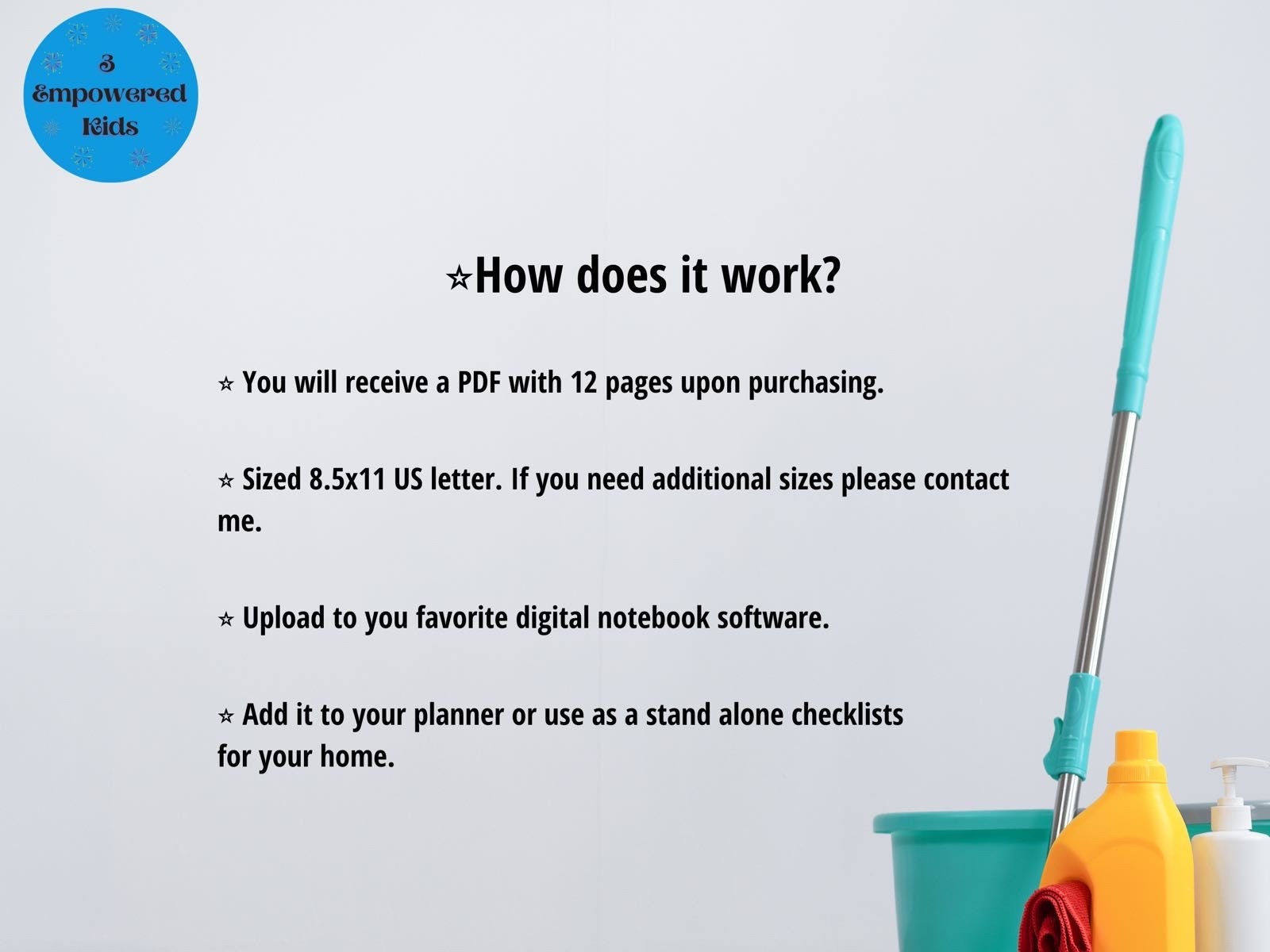 Digital Cleaning Checklist, Cleaning Chart, Cleaning Schedule, Digital ...