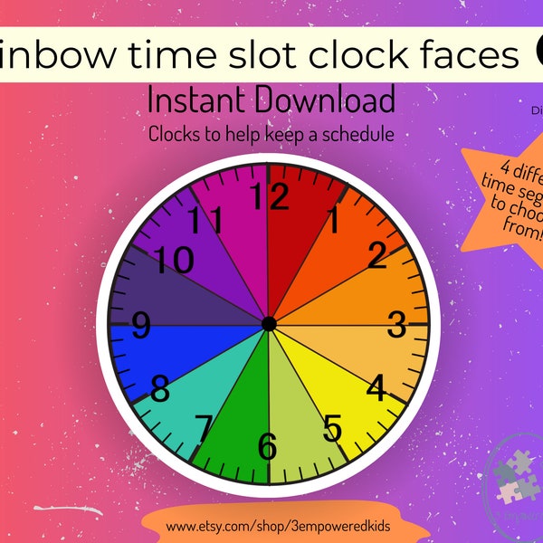 Rainbow Wall Clock - Etsy