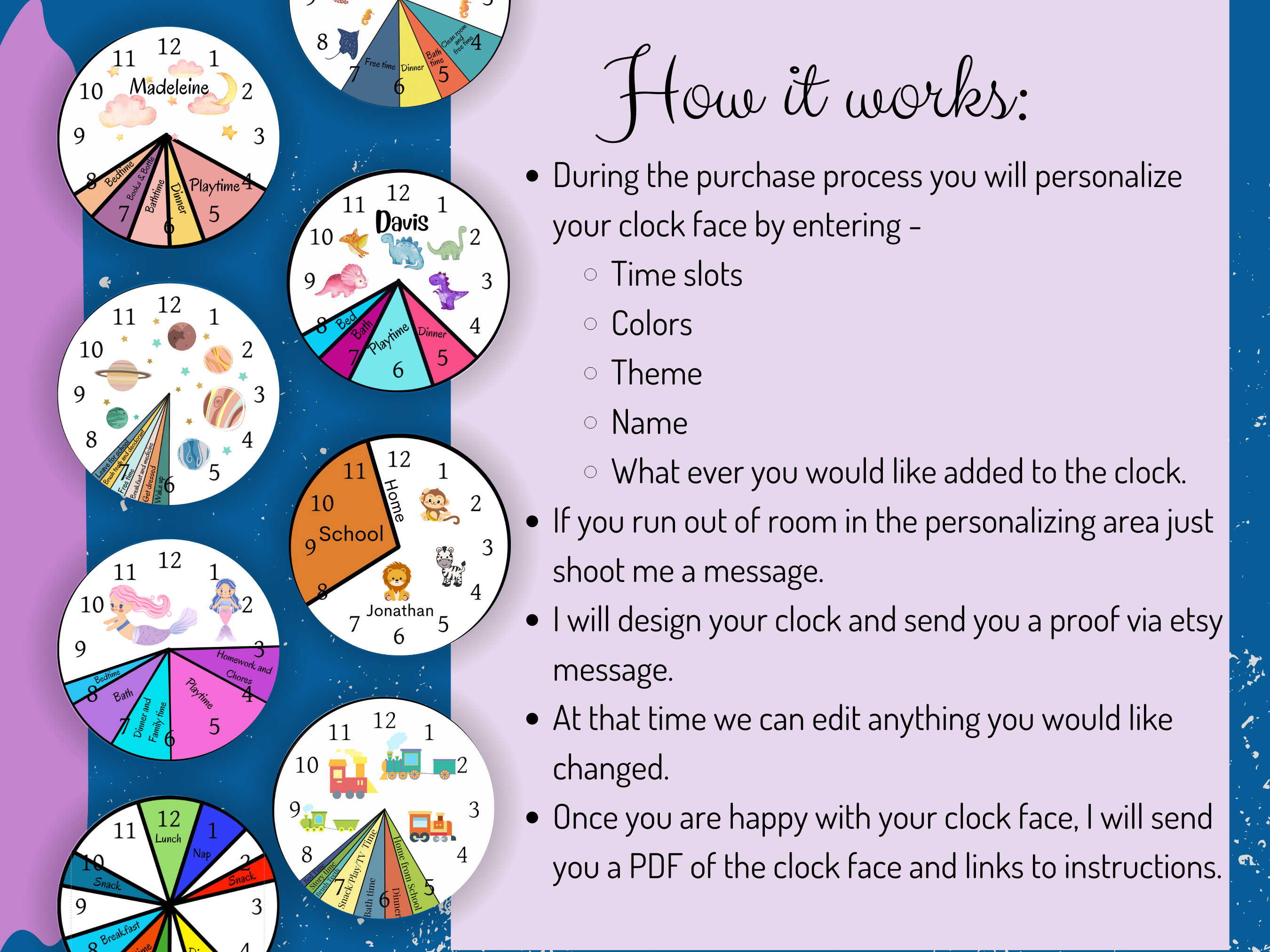 Toddler Routine Schedule Clock Kid’s Morning Routine Bedtime Routine ...