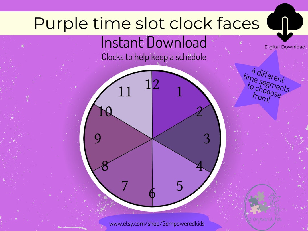 Purple Clock Face: Visual Schedule, Time Blocking (digital Download) - Etsy