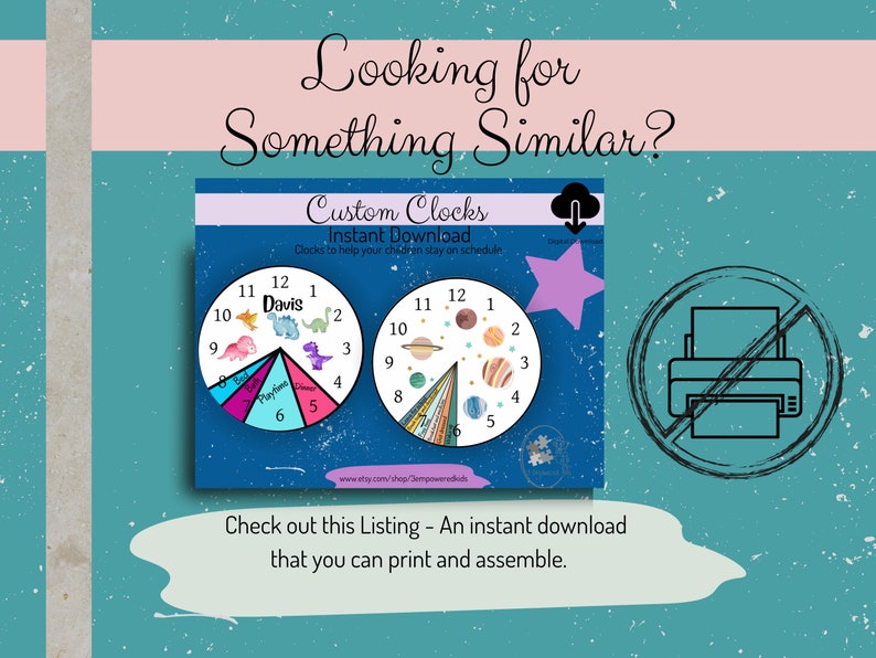 Personalized Kid's Routine Clock Face: Visual Schedule, Time Blocking ...