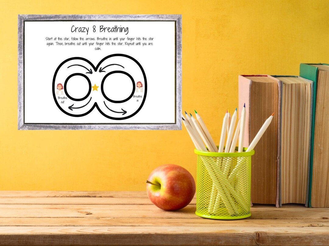 Crazy 8 Breathing Worksheet: Calm Down Tool for Kids (PDF Download) - Etsy