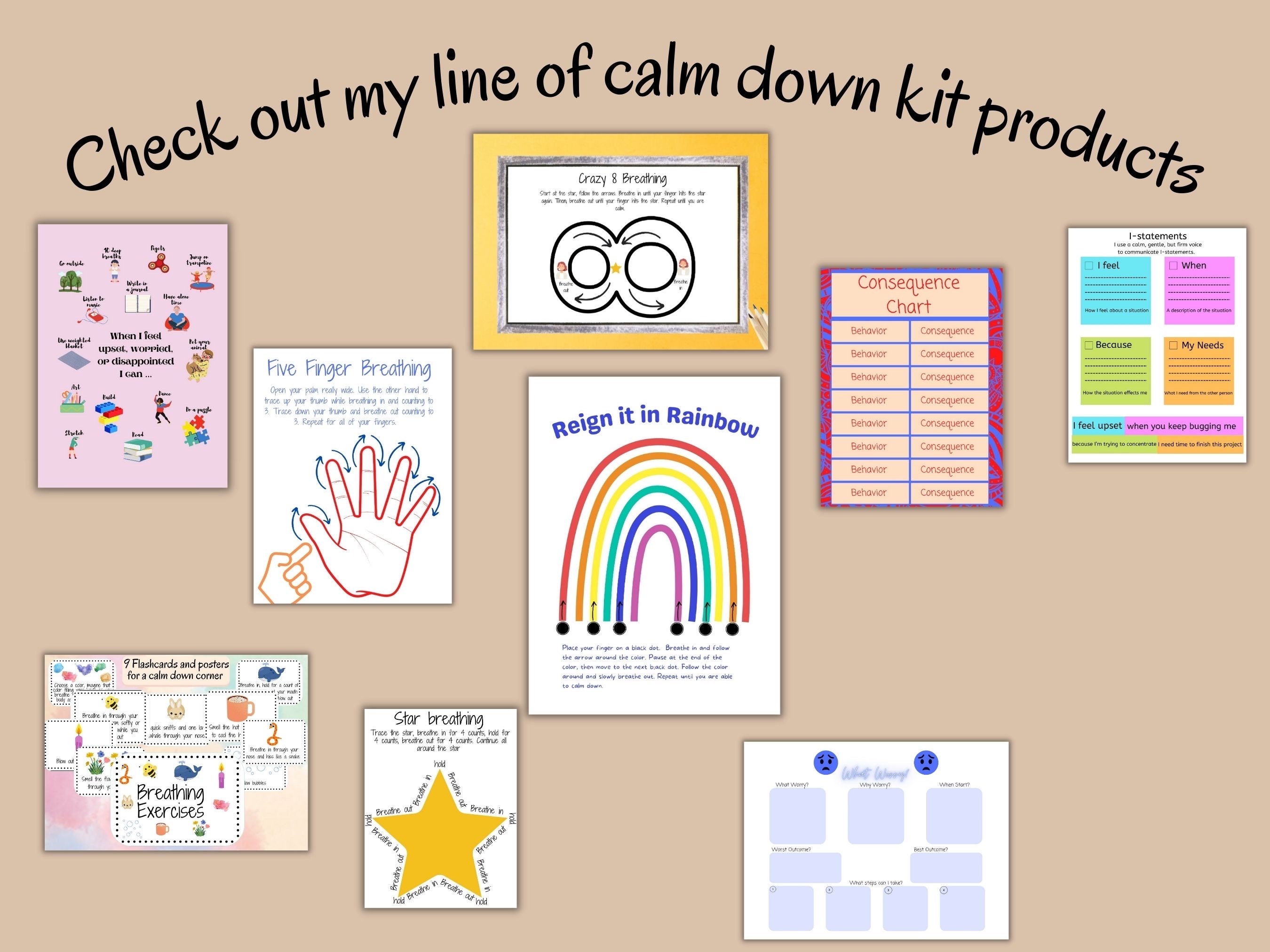 Calm Down Hand Printable: ADHD Kids, Therapy Tool (PDF) - Etsy
