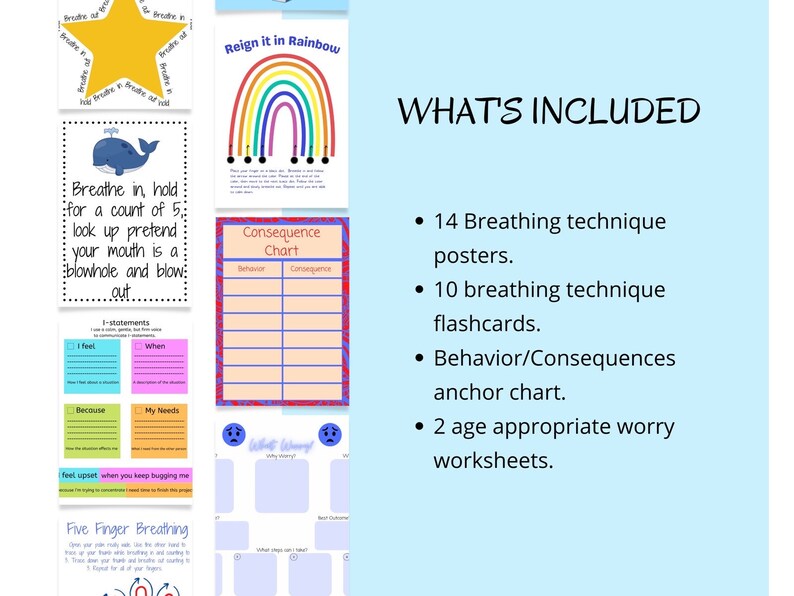 Calm Down Tool Kit: Breathing Techniques & Anchor Charts (digital ...