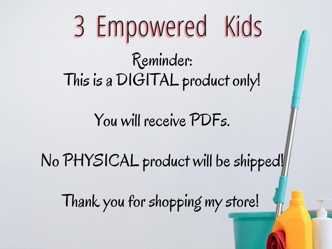 Digital Cleaning Checklist, Cleaning Chart, Cleaning Schedule, Digital ...