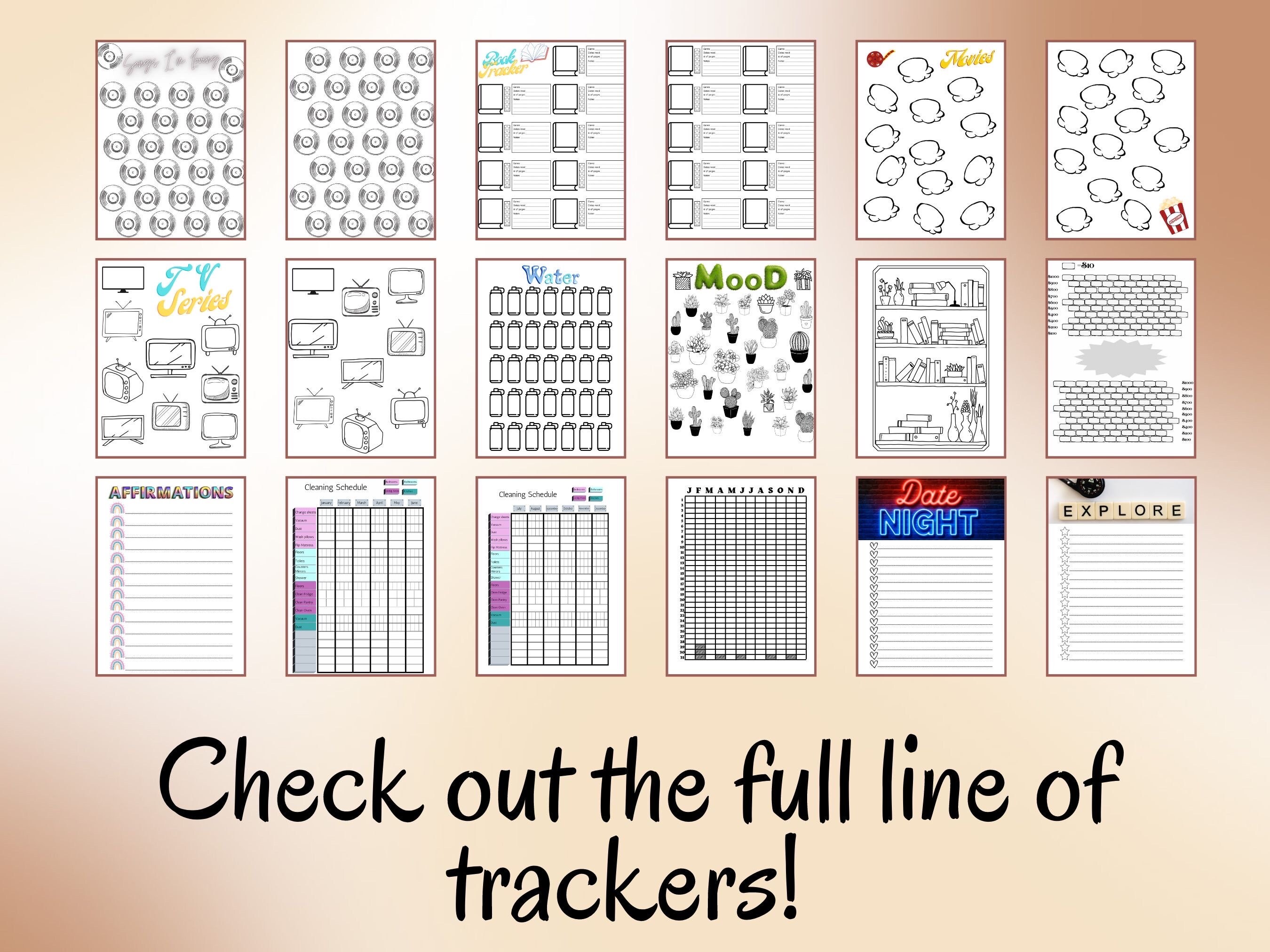 Digital Boho Circle Habit Tracker, Bujo Pages, Goal Trackers, 12 Month ...