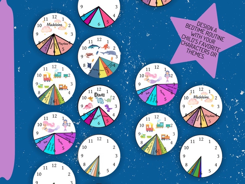Bedtime Routine Clock Face | Visual Schedule for Toddler Sleep ...