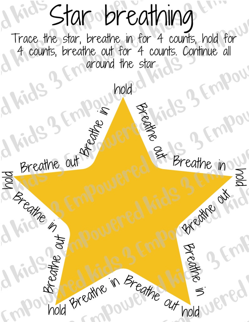 Calm Down Star Breathing Poster: ADHD Kids Therapy Tool (digital ...