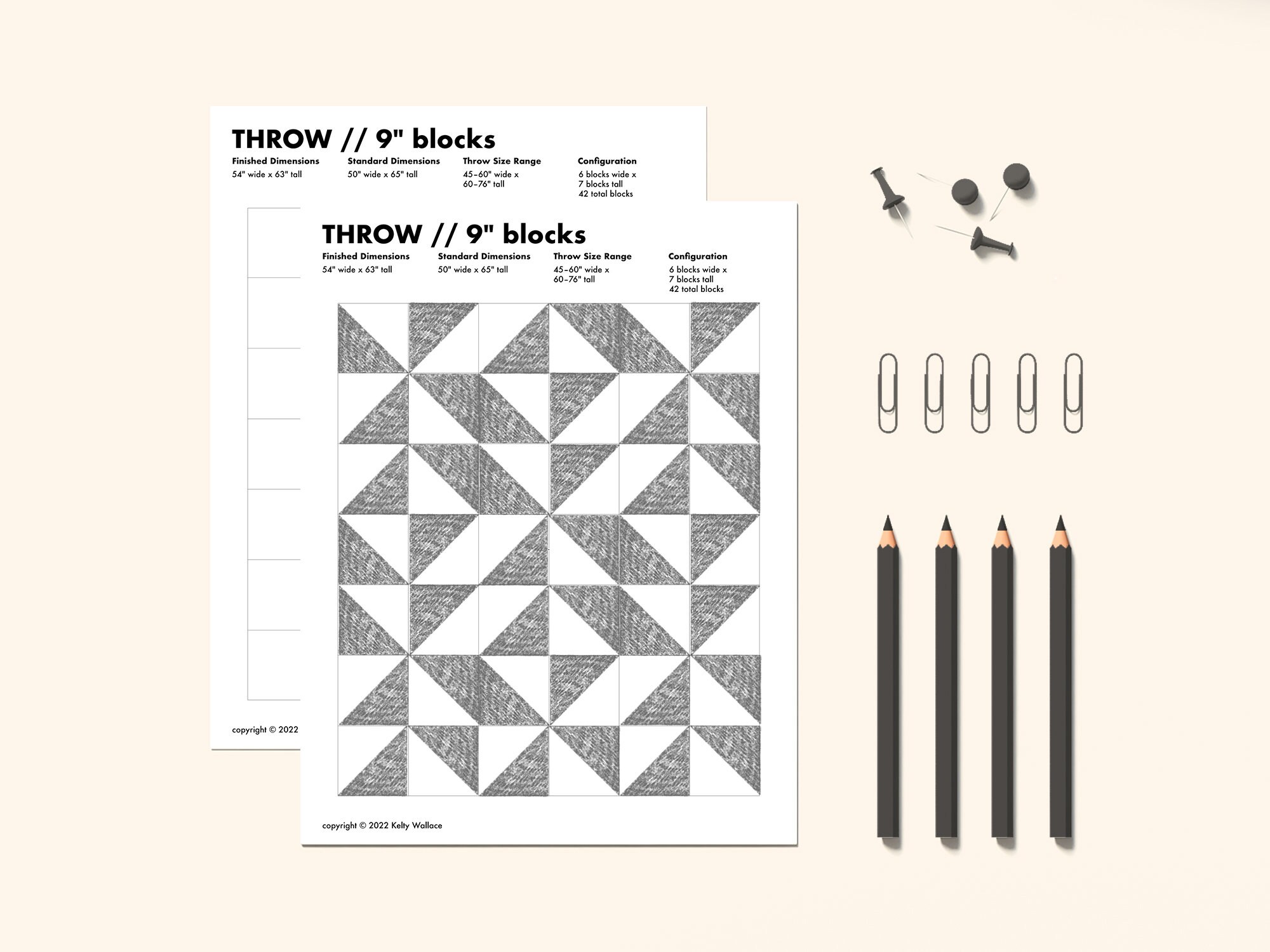 Quilt Planning Template for Throw Quilts | Quilt Graph Paper ...