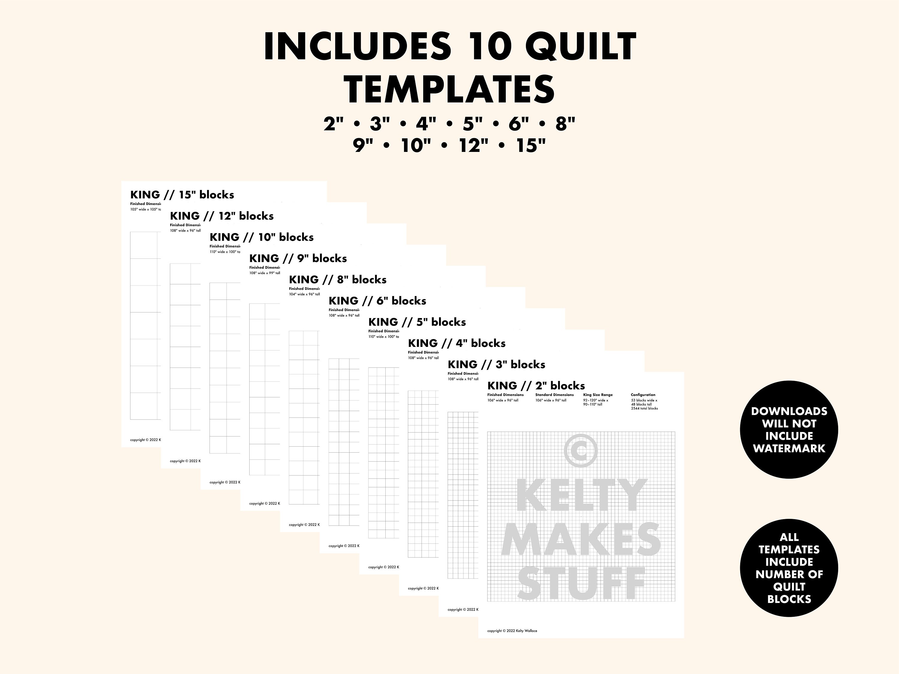 Quilt Planning Template for King-size Quilts | Quilt Graph Paper ...