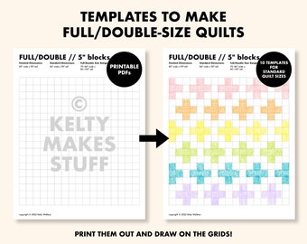 Quilt Planning Template for Quilts Using 3" Finished Blocks | Quilt ...