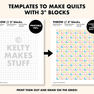 Quilt Planning Template for Quilts Using 3 Finished Blocks Quilt Graph ...