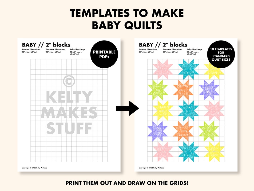 Quilt Planning Template for Baby Quilts | Quilt Graph Paper | Printable ...