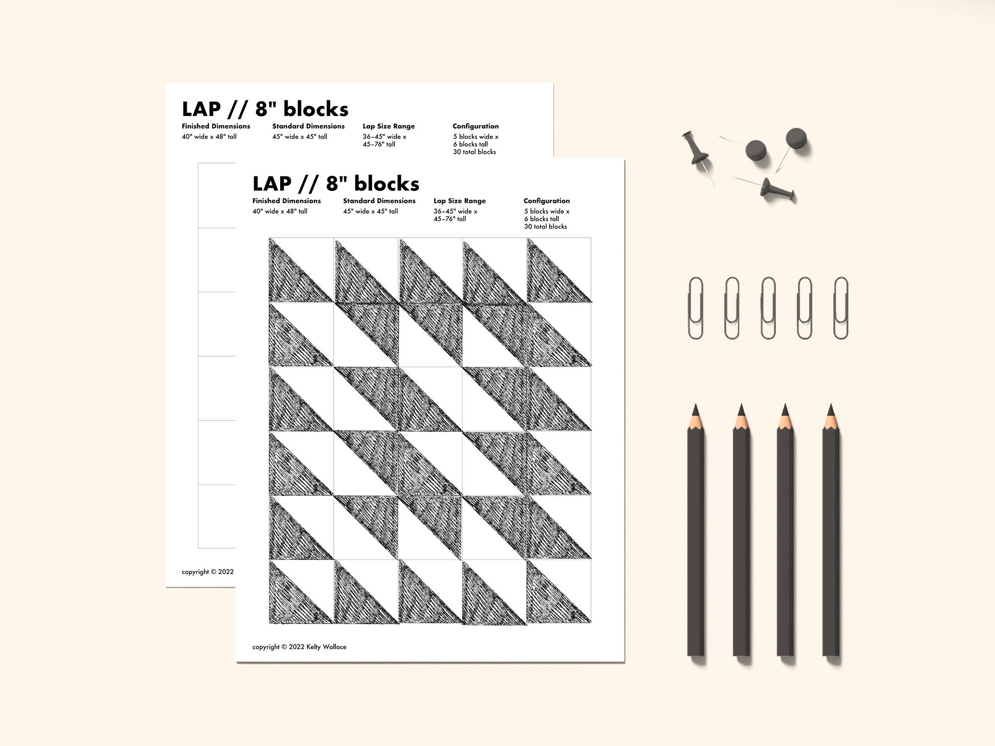 Quilt Planning Template for Quilts Using 8" Finished Blocks | Quilt ...