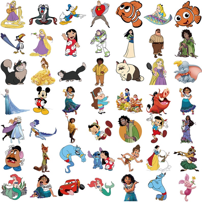 100pcs Cute Disney Character Stickers Graffiti Sticker Etsy