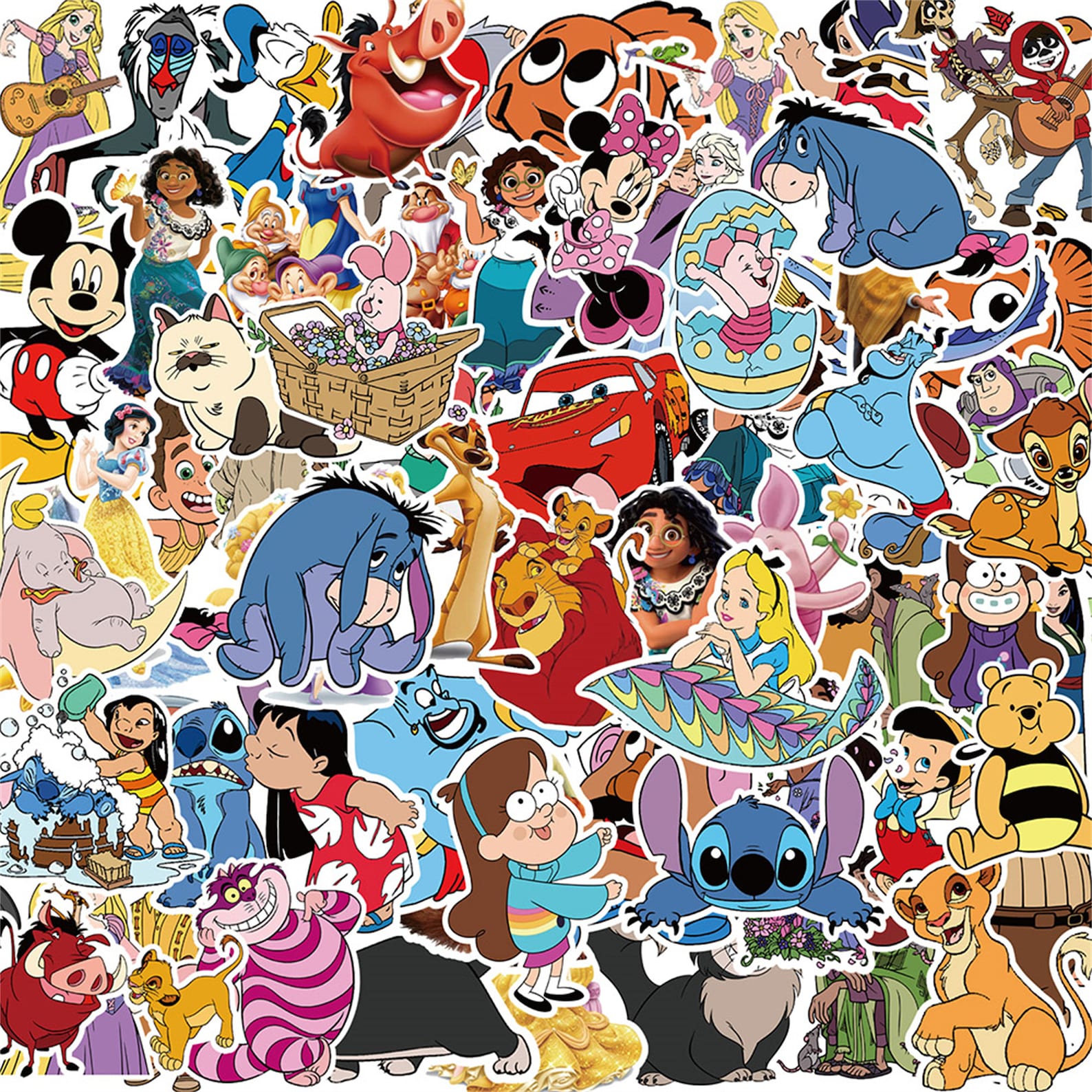100pcs Cute Disney Character Stickers Graffiti Sticker - Etsy