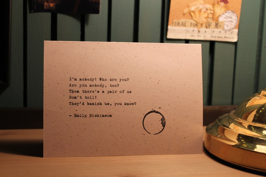 Typewriter Poem Card| Emily Dickinson|gift Card|typewriter|birthday ...
