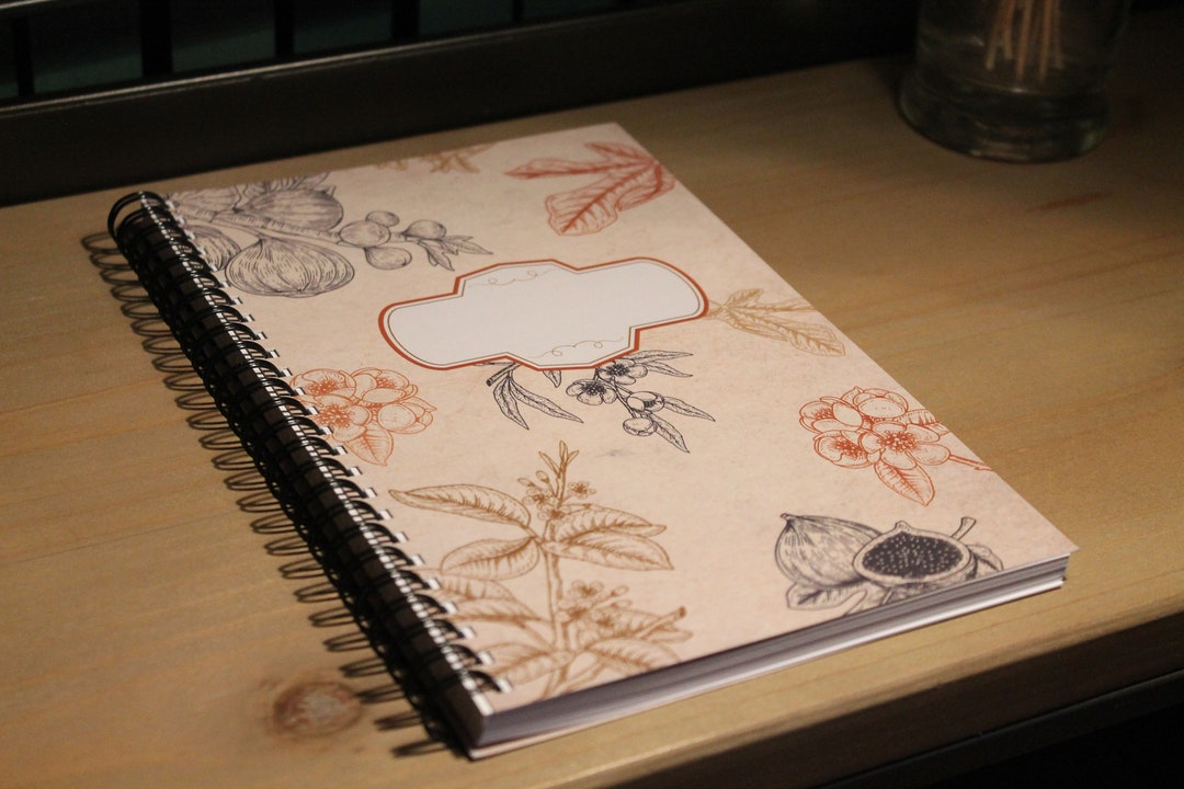 Notebook Diary A5 Folklore Style Vintage Figs Flowers Softcover Leaves ...