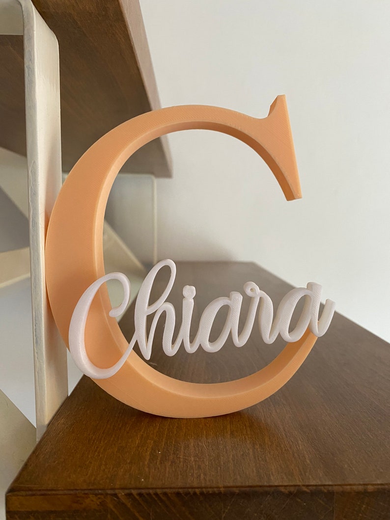 Custom 3D Printed Name With Large Initial, 3D Writing - Etsy UK