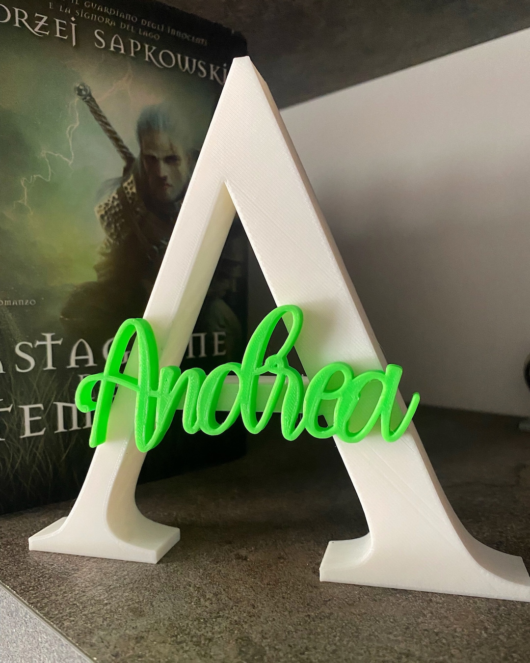 Custom 3D Printed Name With Large Initial 3D Writing - Etsy