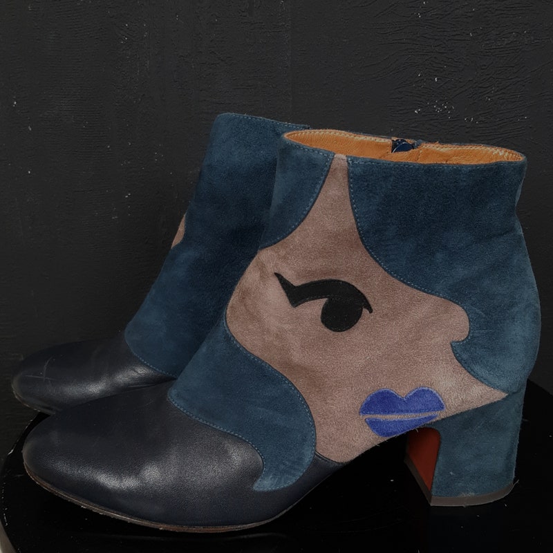 Blue Suede Boots - Etsy