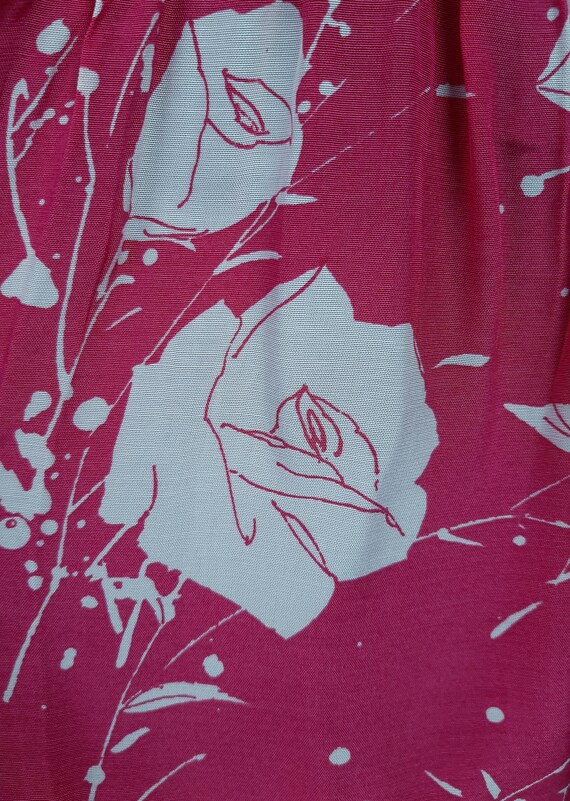 80s Lena Finland SKIRT pink white roses rose flower s… - Gem