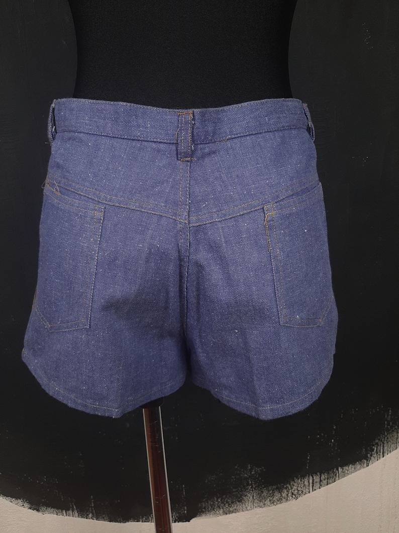 70s Vintage Jean Denim German SHORTS Blue Hippie Mod Boho Festival ...