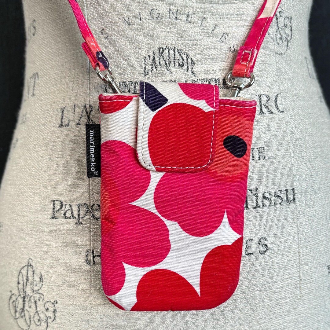 Marimekko Unikko Poppy Red White BAG Phone Card Pouch Finland White ...