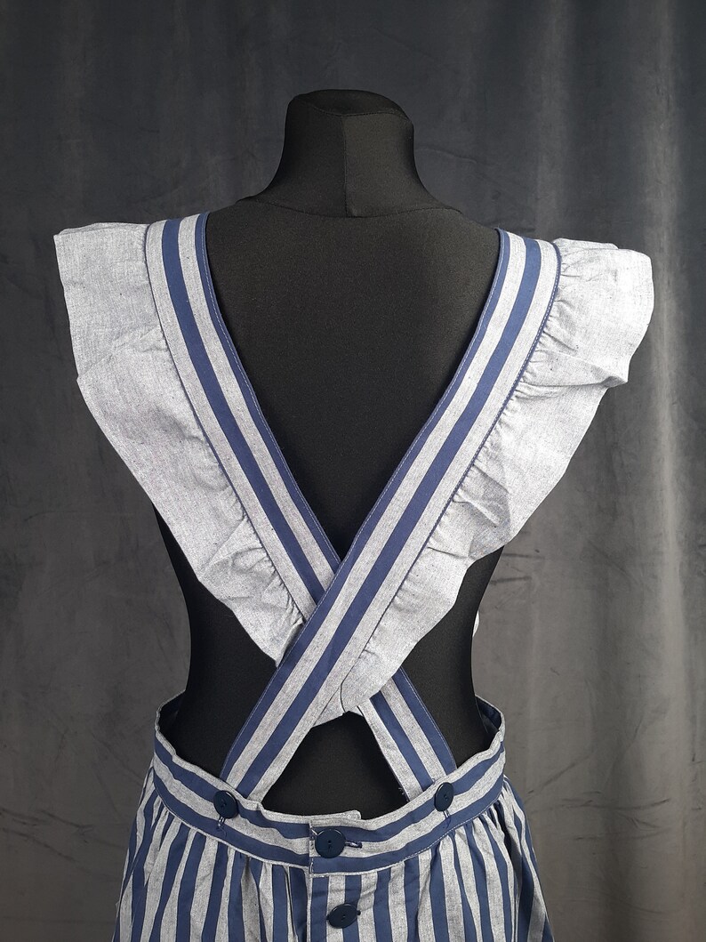 70s Lars Jonas Helmslojd Norwegian Apron DRESS Blue Stripes - Etsy
