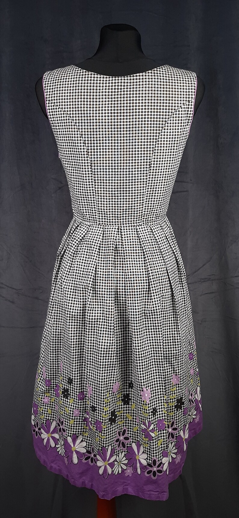 90s Trachtenpoint Dirndl DRESS Black Pink Purple Gingham - Etsy