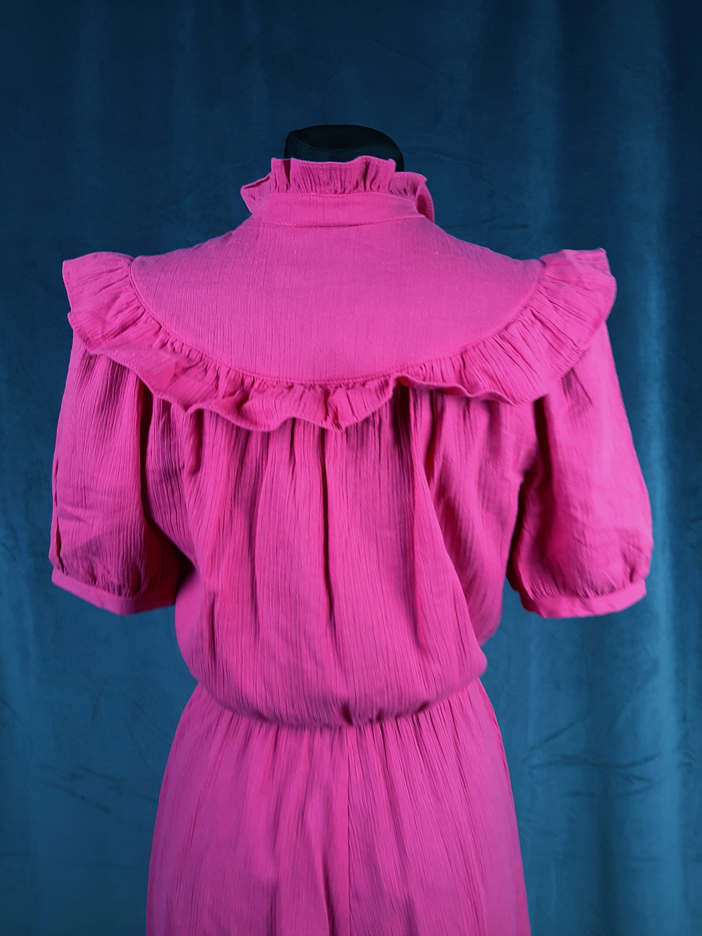 80s Finland Figurette DRESS Purple Fuchsia Ruffle Crinkled - Etsy