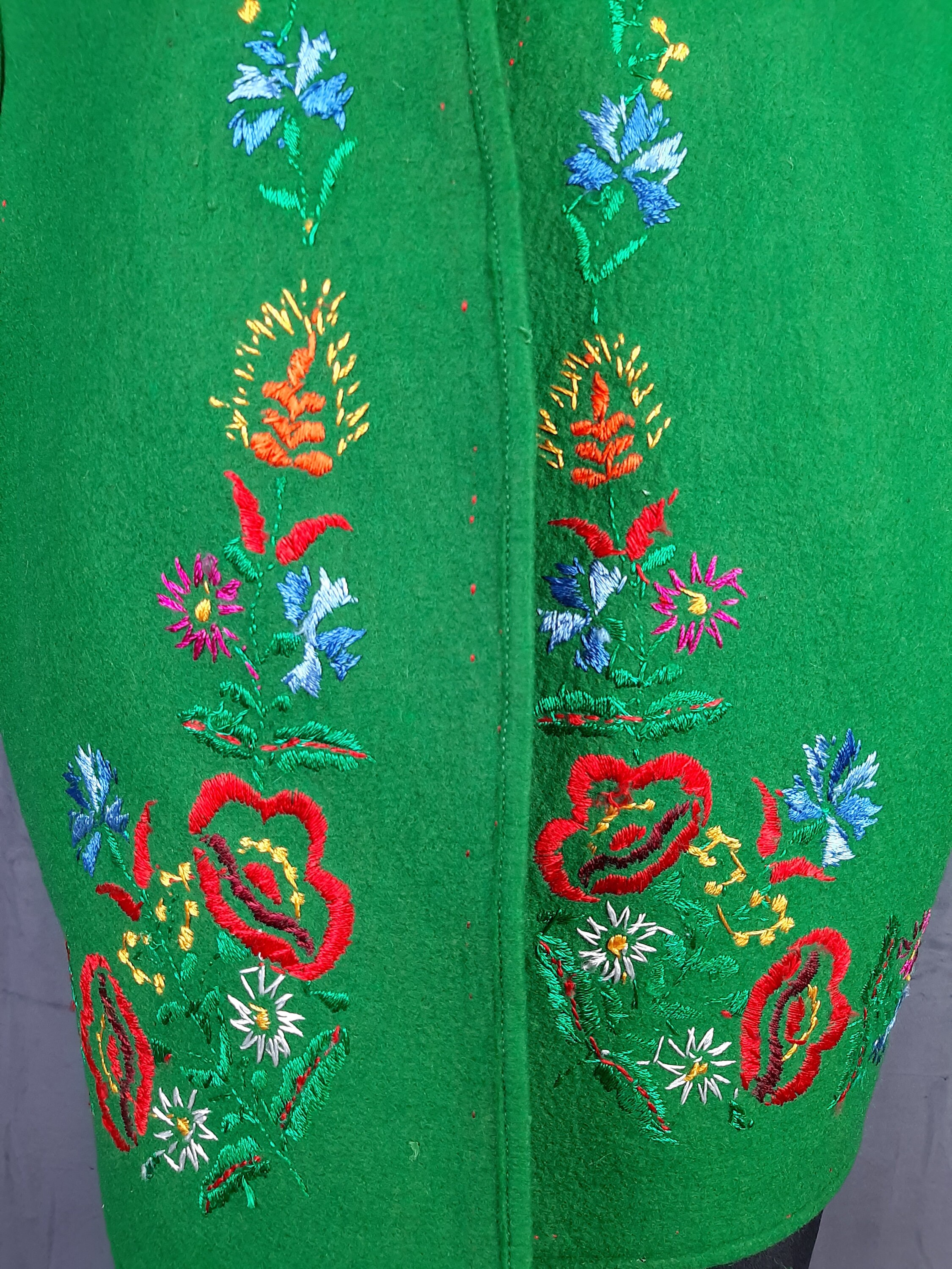 70s Hungarian Matyo Kalosca Felt VEST Bodywarmer Hand - Etsy