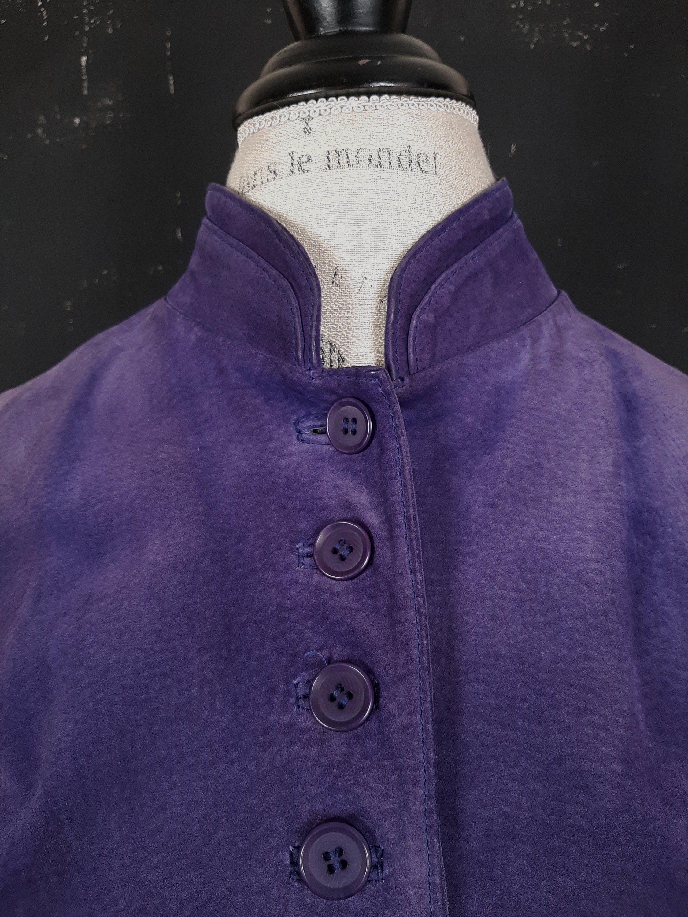 Vintage Lavender Purple Victorian Style Suede Leather BLAZER Jacket ...