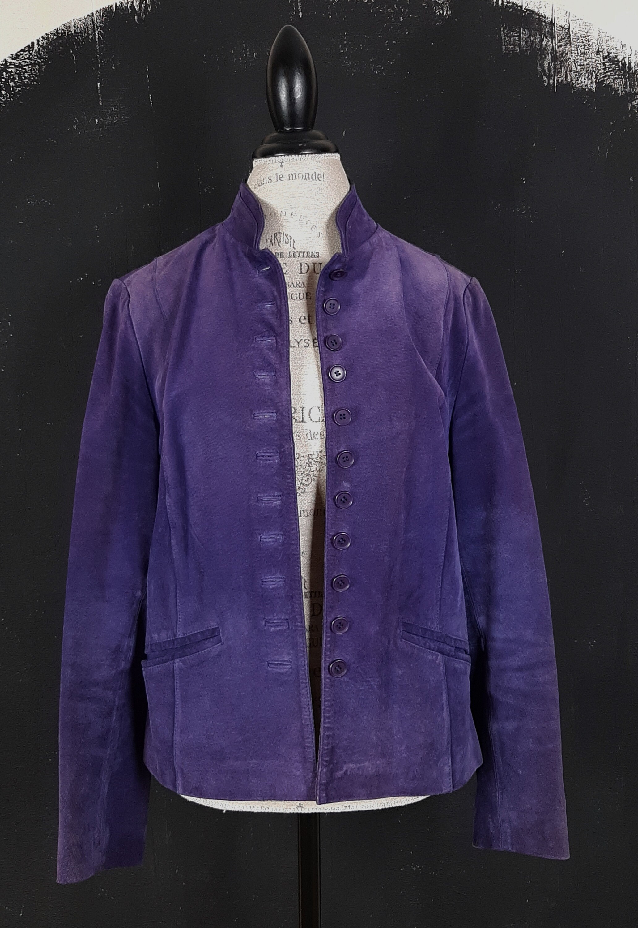 Vintage Lavender Purple Victorian Style Suede Leather BLAZER Jacket ...