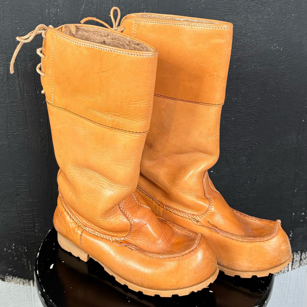 70s Saami Sami Lapland Norwegian BOOTS Ethnic Leather Traditional ...