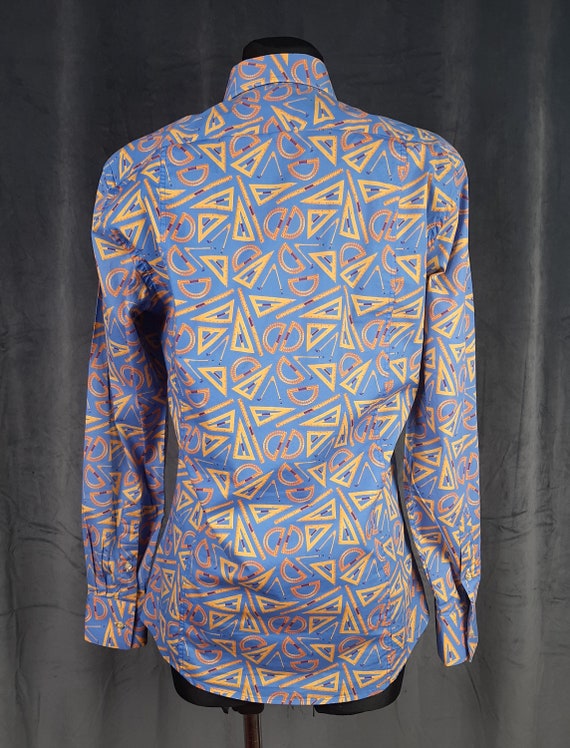 Y2K France mathematics ruler SHIRT blue yellow teache… - Gem