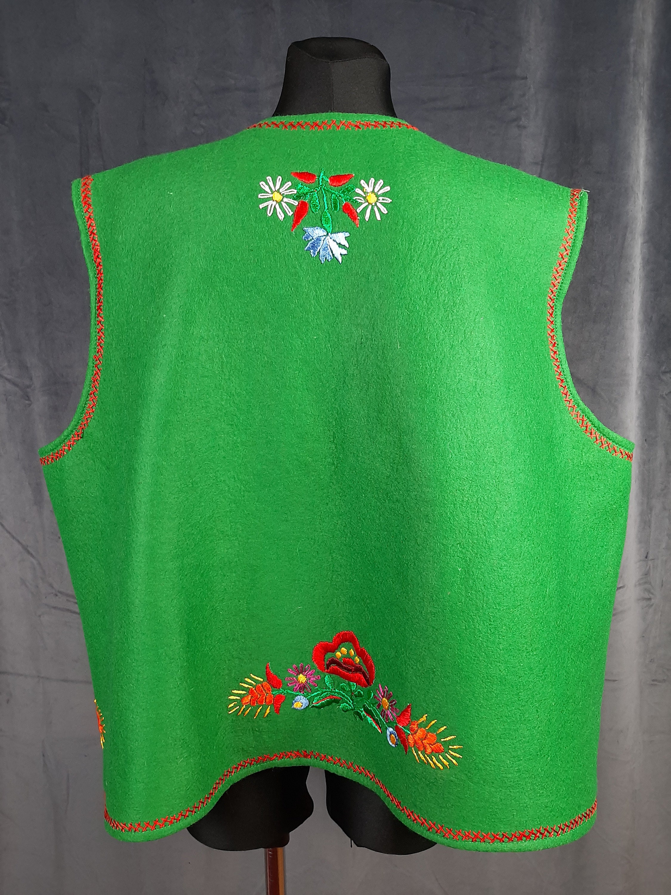 70s Hungarian Matyo Kalosca Felt VEST Bodywarmer Hand - Etsy