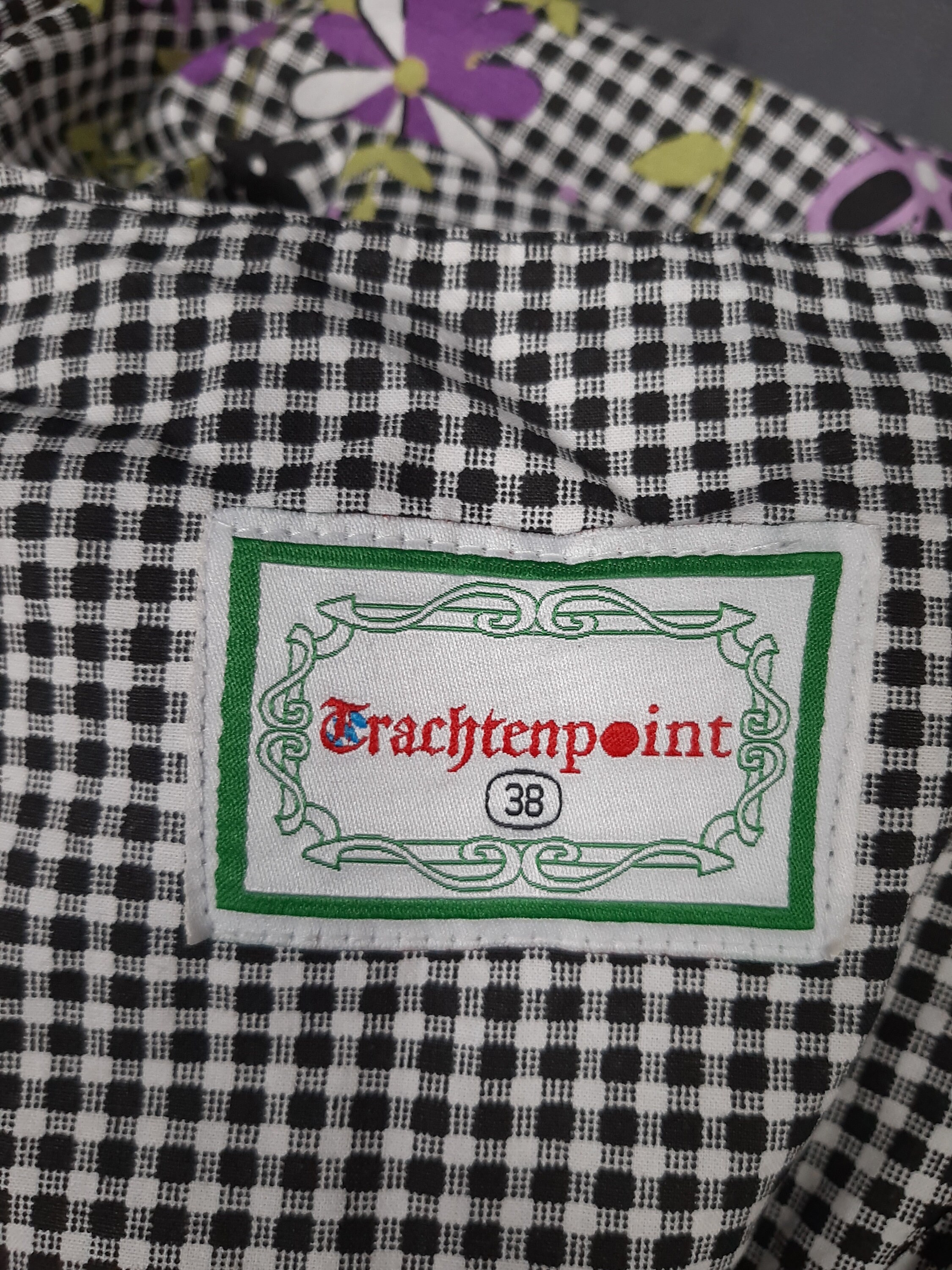 90s Trachtenpoint Dirndl DRESS Black Pink Purple Gingham - Etsy