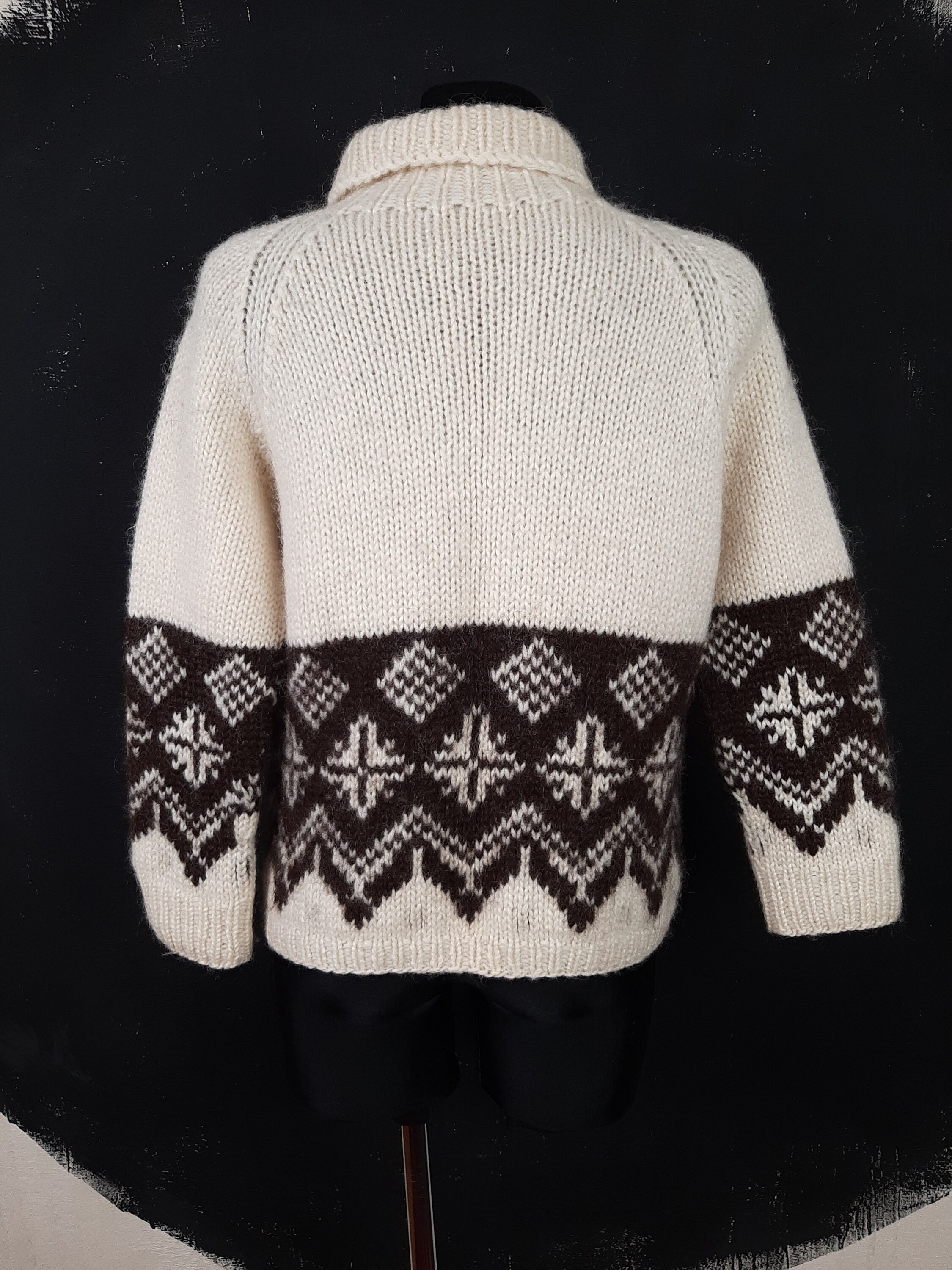 80s Norwegian Chunky Wool CARDIGAN Scandinavian Nordic Super Warm ...