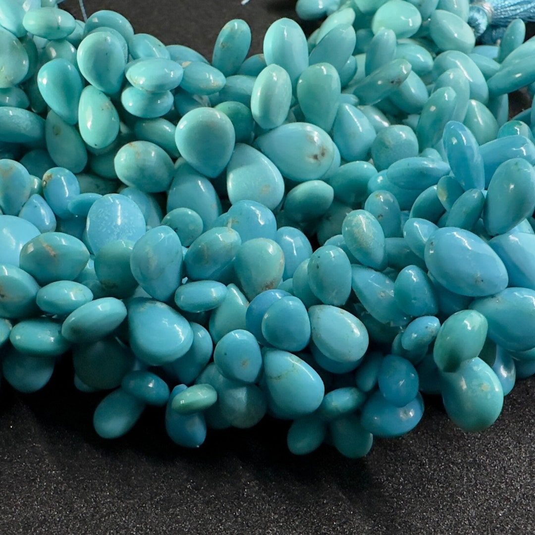Turquoise Pear Shape Turquoise Smooth 7/9 Mm Beads Plain - Etsy