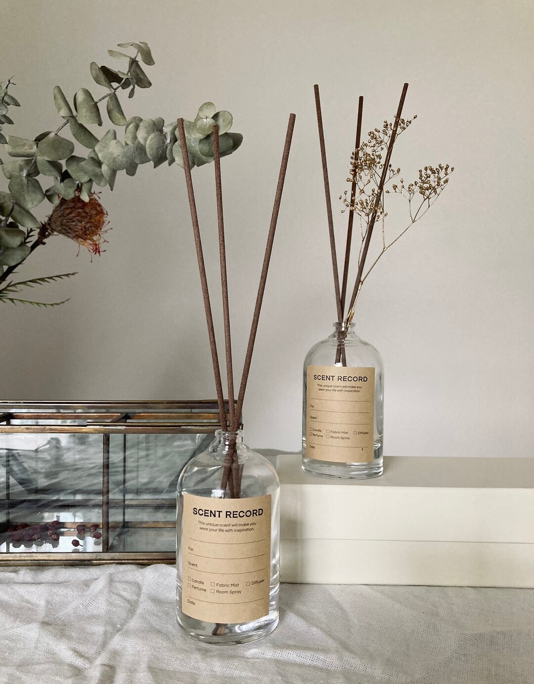 Apothecary Reed Diffuser, Dry Flower Reed Included, Christmas Winter ...